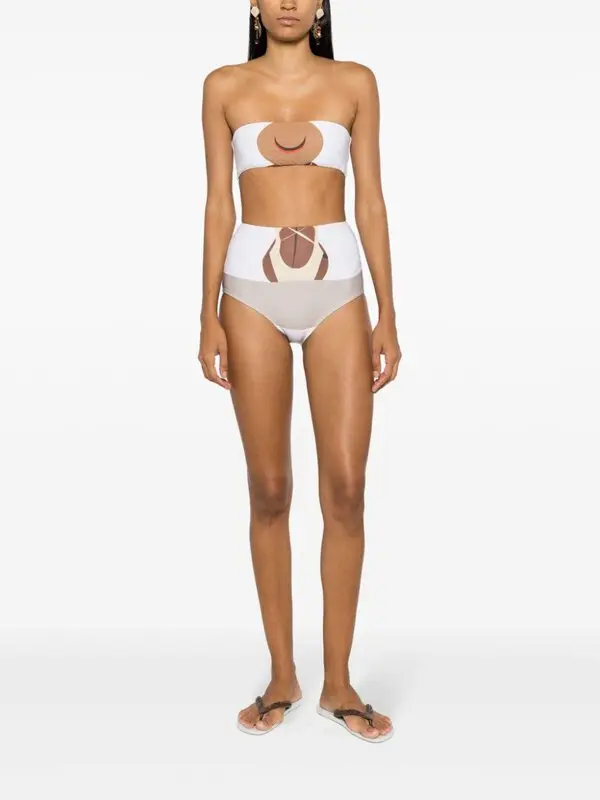 AMIR SLAMA Graphic-print Bandeau Bikini