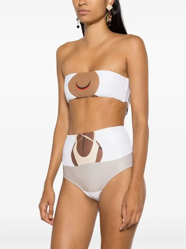 AMIR SLAMA Graphic-print Bandeau Bikini