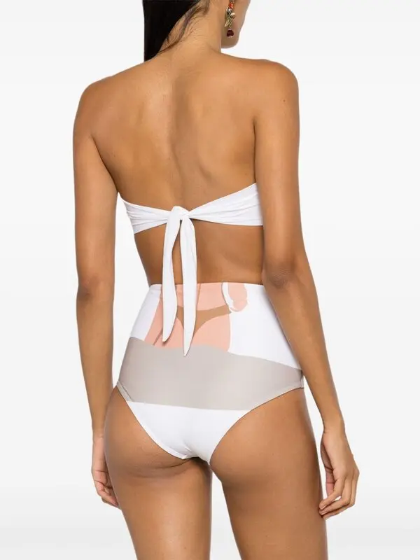 AMIR SLAMA Graphic-print Bandeau Bikini