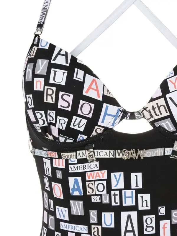 AMIR SLAMA Text-print Swimsuit