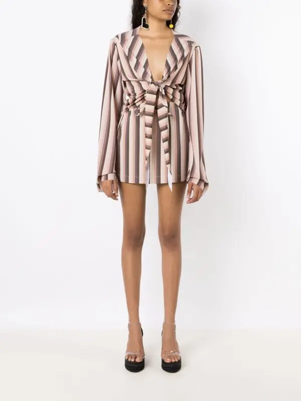 AMIR SLAMA Striped Crop Top