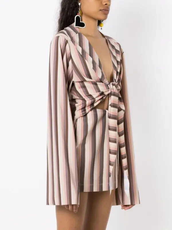 AMIR SLAMA Striped Crop Top