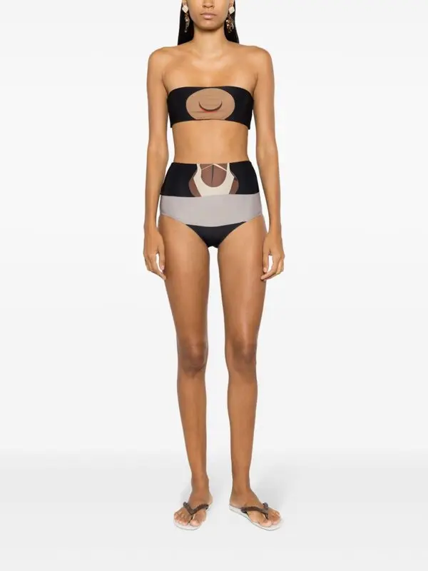 AMIR SLAMA Graphic-print Bandeau Bikini