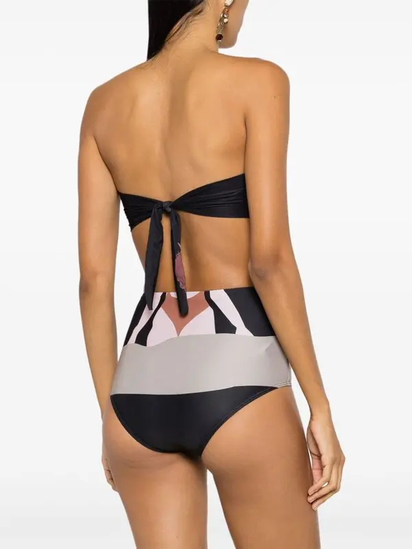 AMIR SLAMA Graphic-print Bandeau Bikini