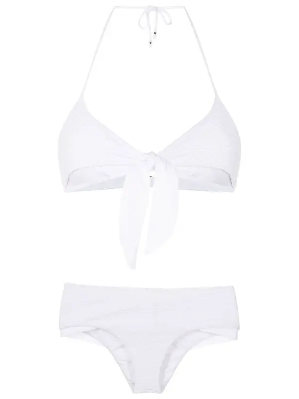 AMIR SLAMA Bow-embellished Bikini Set - White