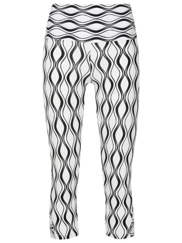 AMIR SLAMA GYM Graphic-print Cropped Leggings - White