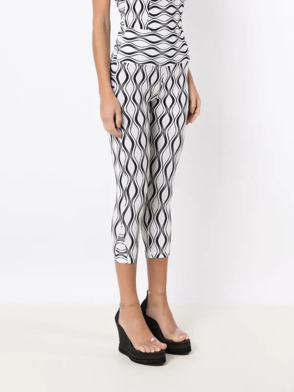 AMIR SLAMA Graphic-print Cropped Leggings