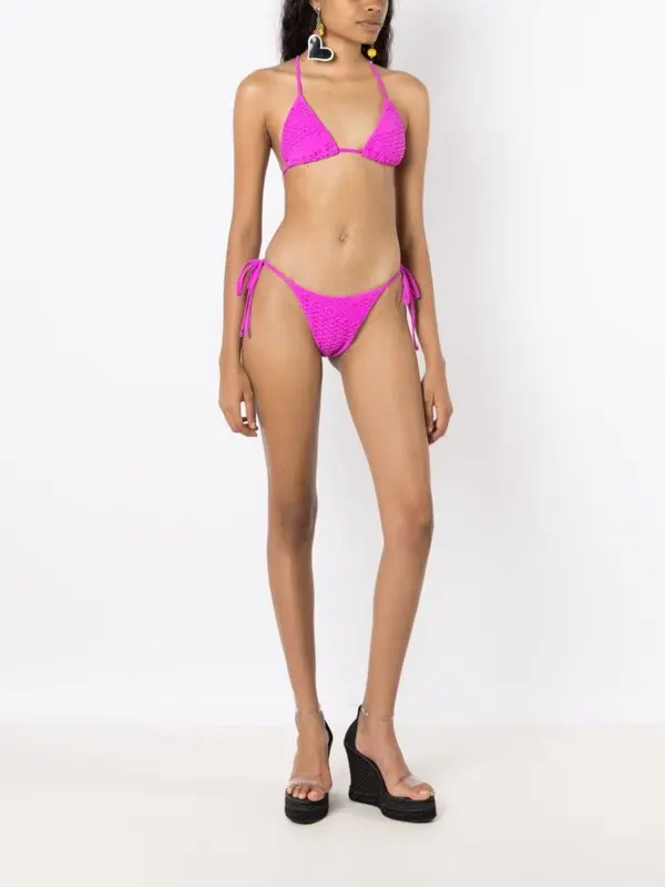 AMIR SLAMA Woven-design Triangle Bikini