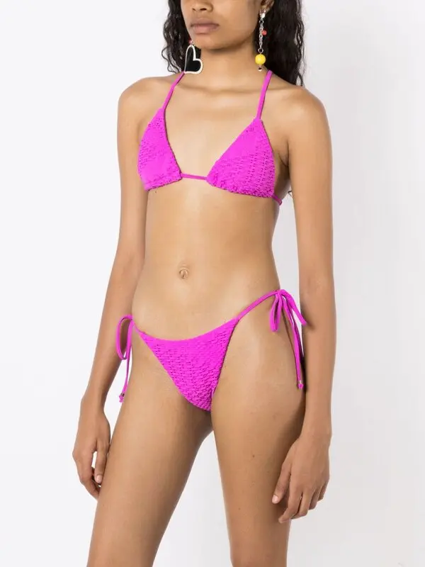 AMIR SLAMA Woven-design Triangle Bikini