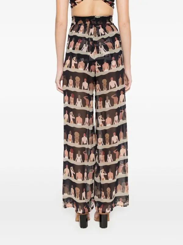 AMIR SLAMA Graphic-print Silk Trousers