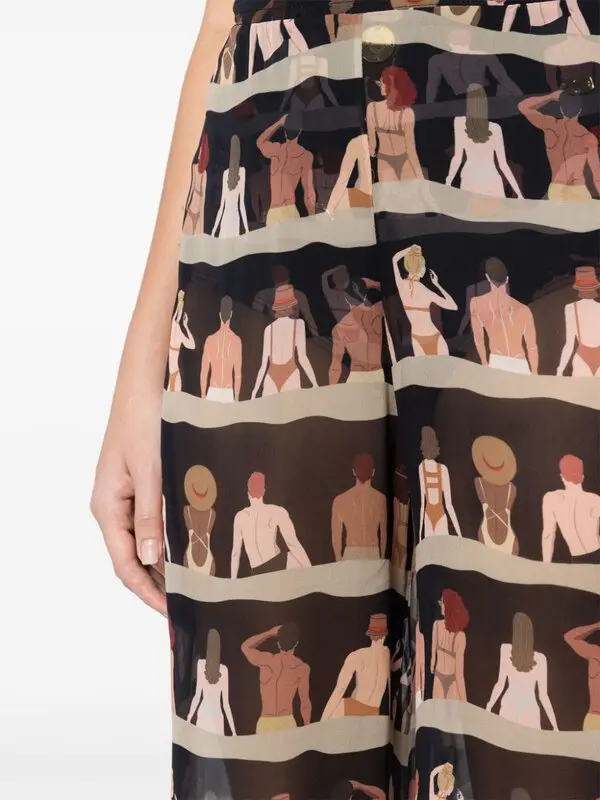 AMIR SLAMA Graphic-print Silk Trousers