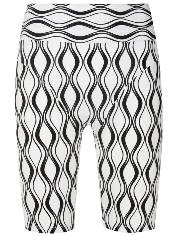 AMIR SLAMA GYM Graphic-print Cut-out Shorts - White