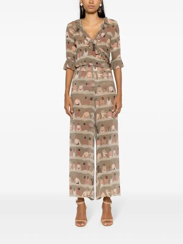 AMIR SLAMA Graphic-print Silk Trousers