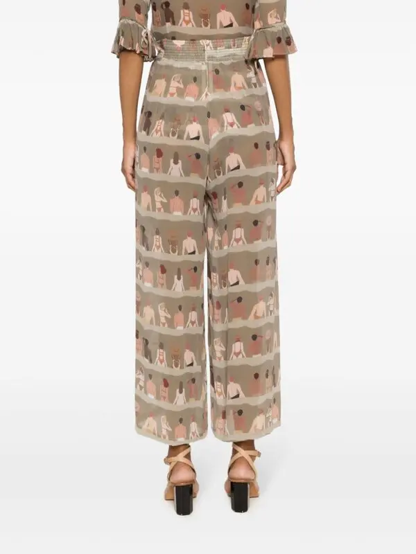 AMIR SLAMA Graphic-print Silk Trousers