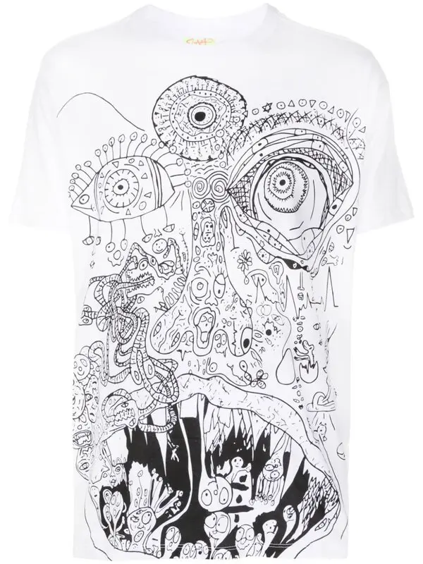 AMIR SLAMA Graphic Print T-shirt - White