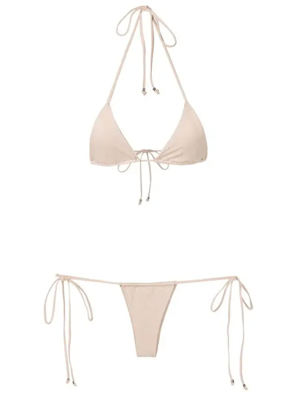 AMIR SLAMA Halterneck Triangle Bikini - Brown
