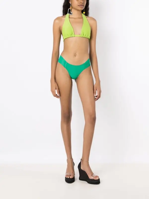 AMIR SLAMA Gathered Bikini Bottom - Green