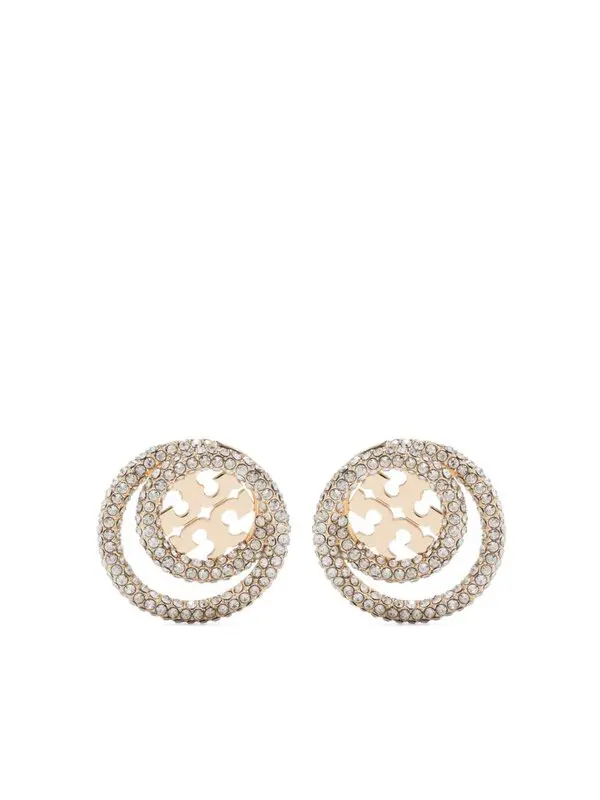 Tory Burch Double T Crystal-embellished Earrings