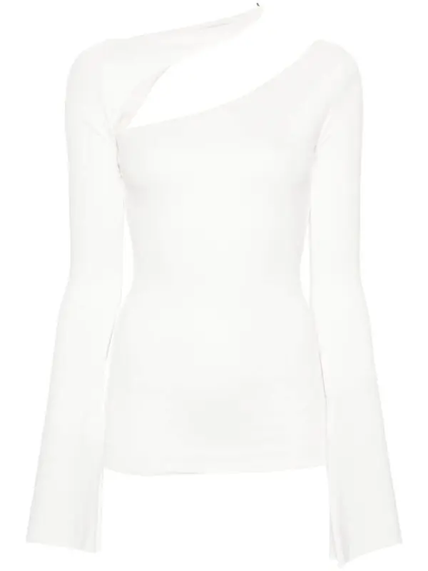 MANURI Cut-out Detail Blouse - White