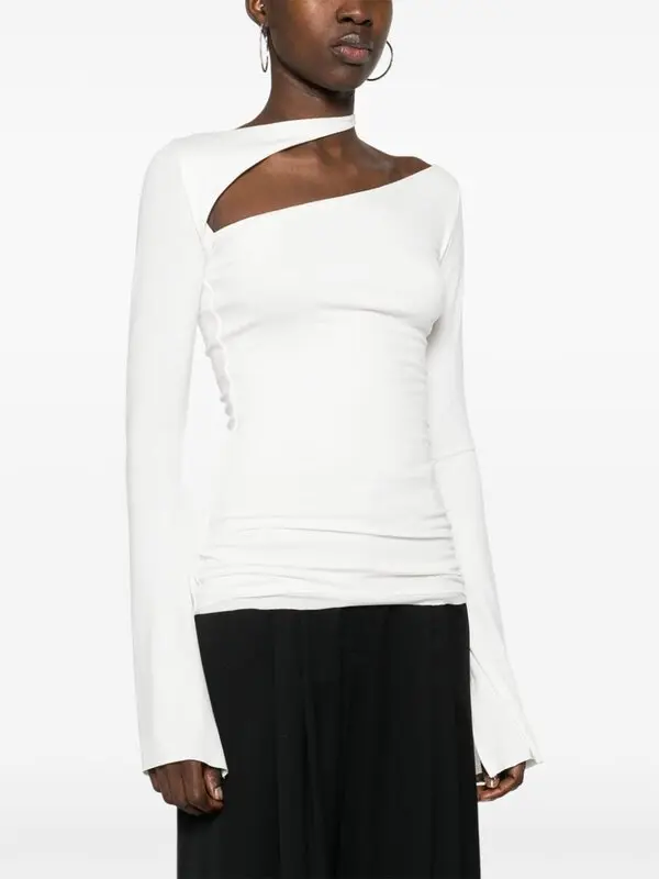 MANURI Cut-out Detail Blouse - White