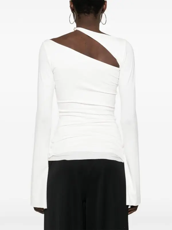 MANURI Cut-out Detail Blouse - White