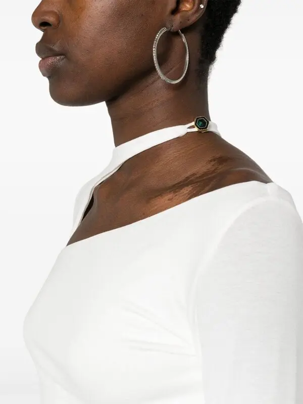 MANURI Cut-out Detail Blouse - White