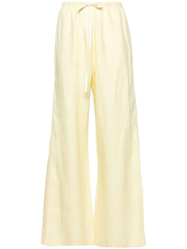 FORTE_FORTE Linen Palazzo Trousers - Yellow