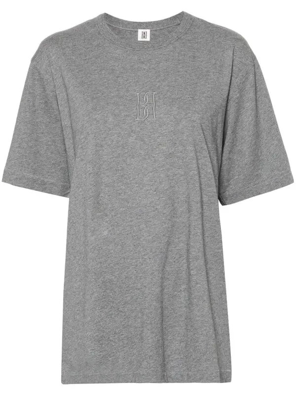 BY MALENE BIRGER Fayeh Logo-embroidered T-shirt - Grey