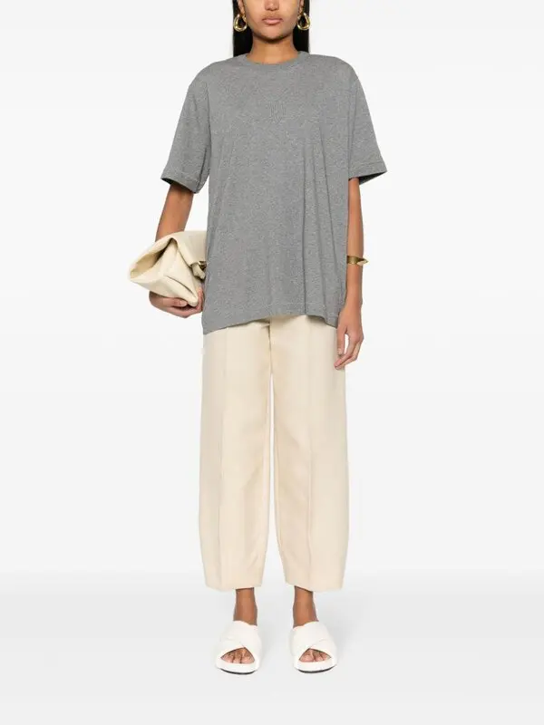 BY MALENE BIRGER Fayeh Logo-embroidered T-shirt - Grey