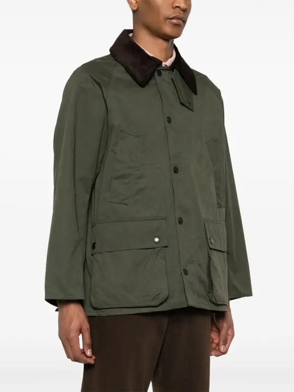 Barbour Bedale Jacket With Contrasting Collar - Green