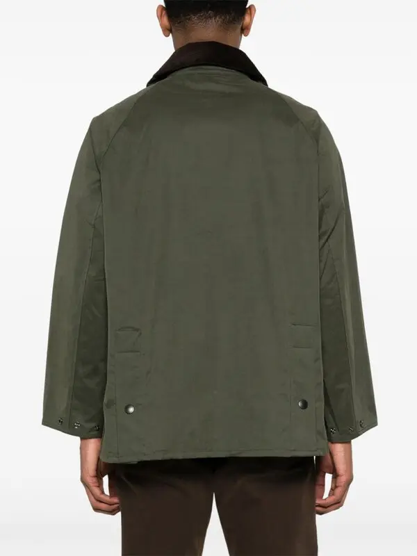 Barbour Bedale Jacket With Contrasting Collar - Green