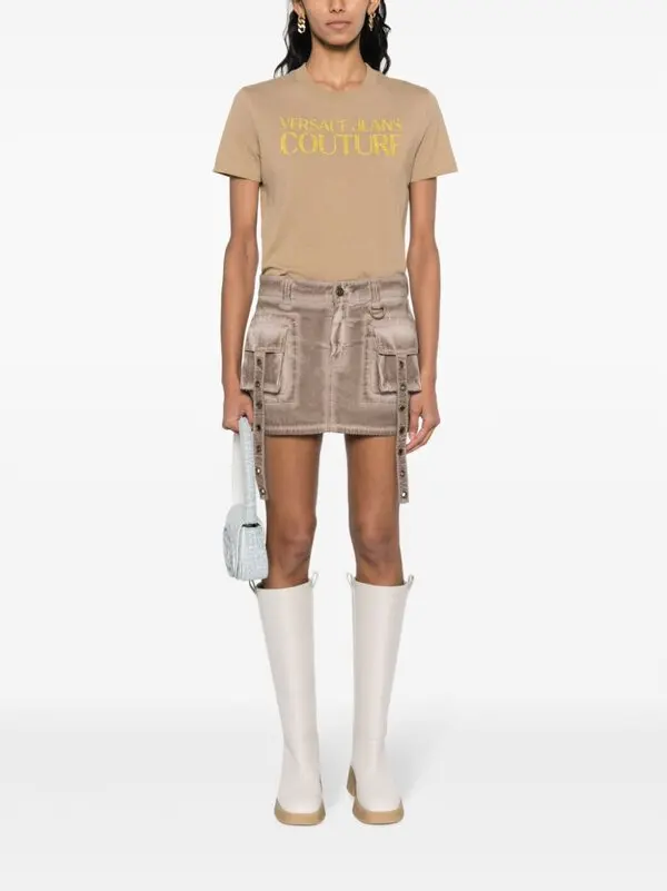 Versace Logo-print T-shirt - Neutrals