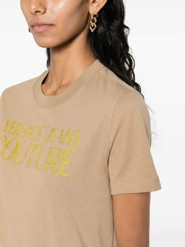 Versace Logo-print T-shirt - Neutrals