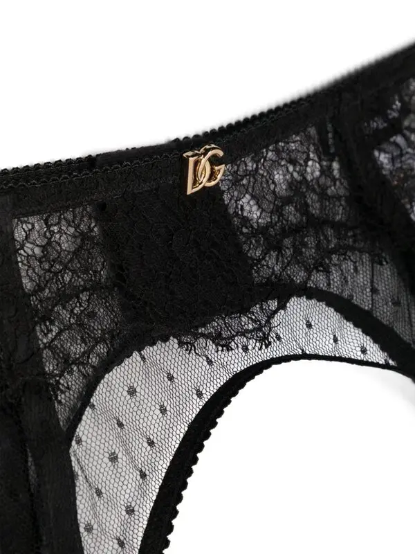 Dolce & Gabbana Dg-lettering Lace Suspender Belt