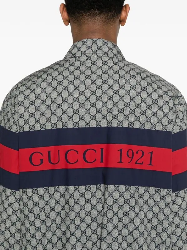 Gucci Gg-print Cotton Bomber Jacket