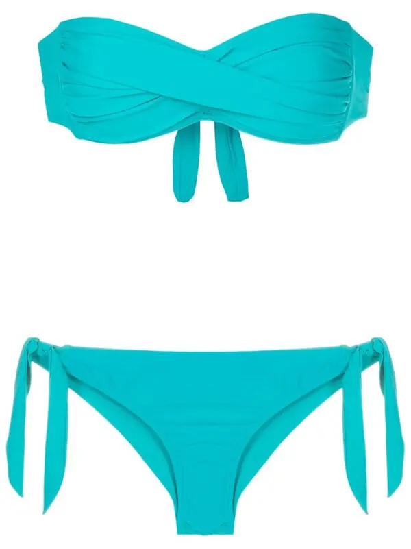 AMIR SLAMA Twisted Bandeau Bikini - Blue