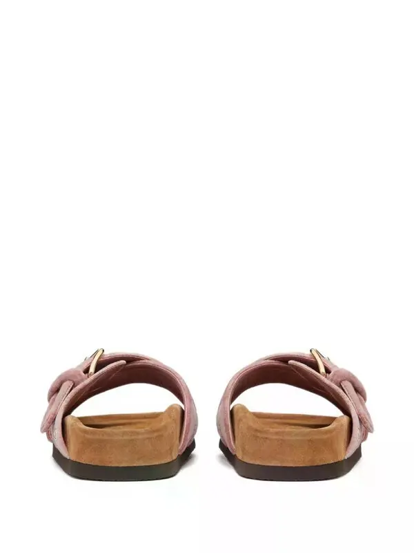 Valentino Garavani 30mm Fussfriend Velvet Sandals - Pink
