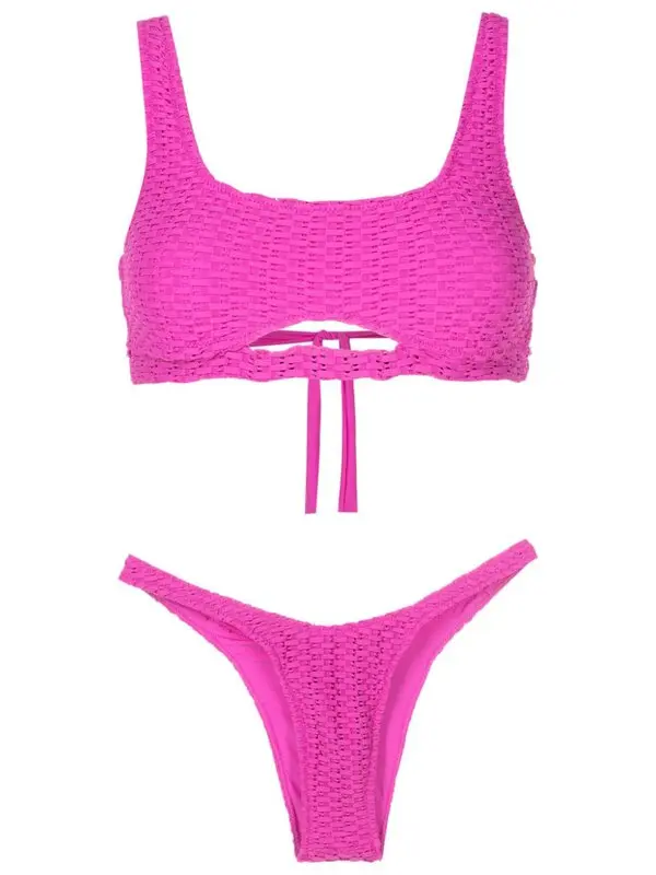 AMIR SLAMA Woven-design Bikini - Pink