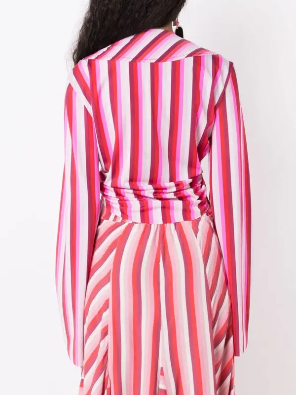AMIR SLAMA Stripe-print Crop Top