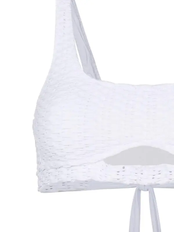 AMIR SLAMA Woven-design Cut-out Bikini