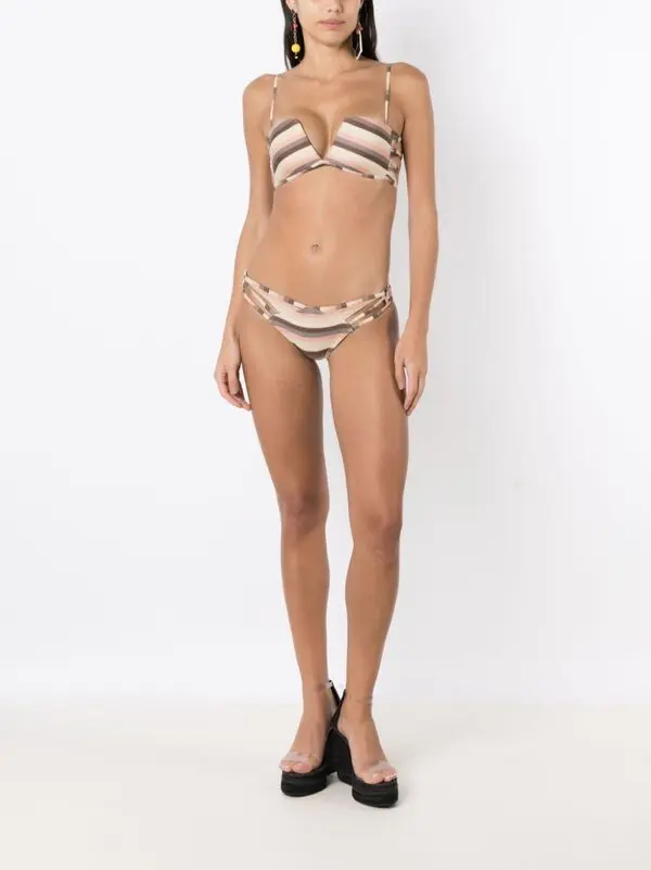 AMIR SLAMA Stripe-print Strappy Bikini