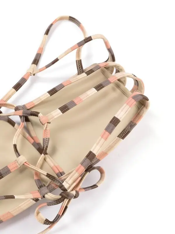 AMIR SLAMA Stripe-print Strappy Bikini