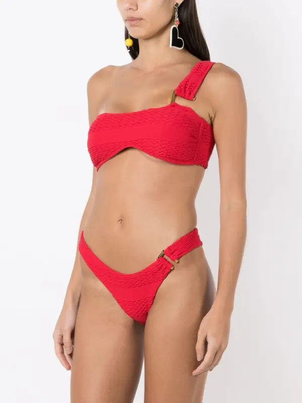 AMIR SLAMA Textured-finish One-shoulder Bikini