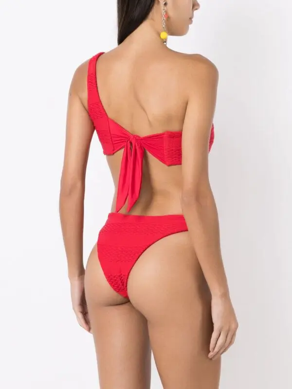 AMIR SLAMA Textured-finish One-shoulder Bikini