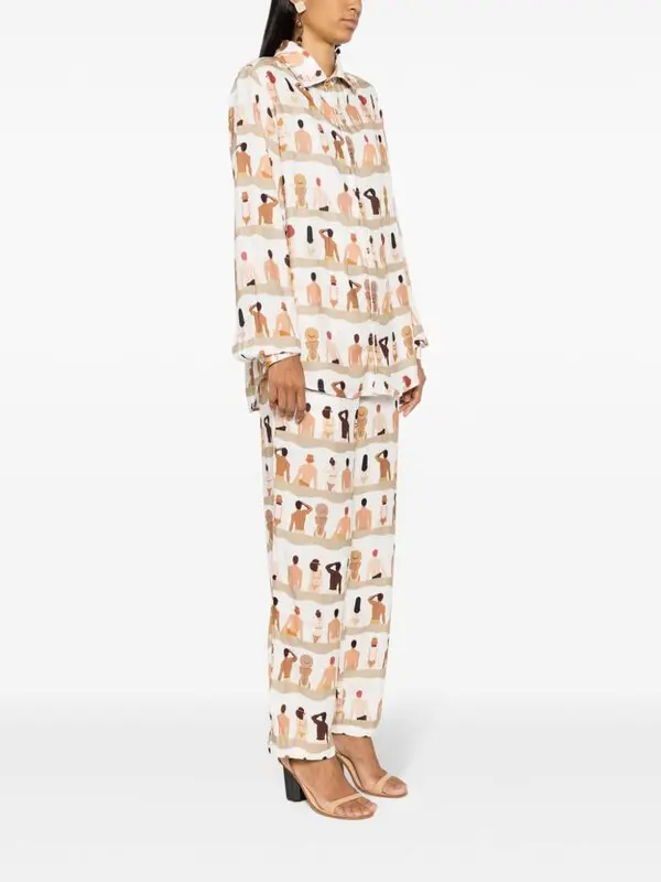 AMIR SLAMA Swimmer-print Oversized Shirt