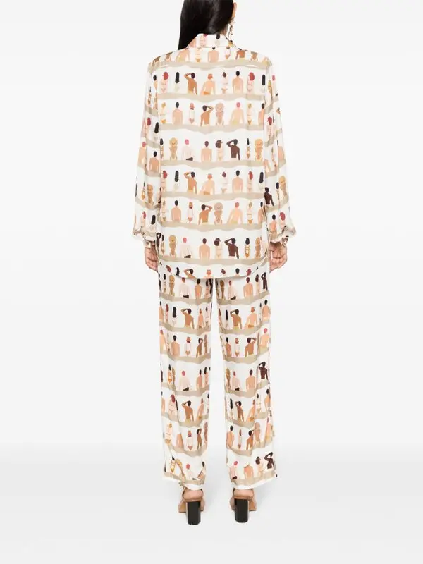 AMIR SLAMA Swimmer-print Oversized Shirt