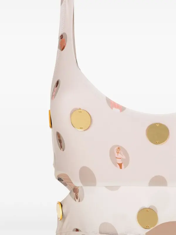 AMIR SLAMA Graphic-print Cut-out One-piece Swimsuit
