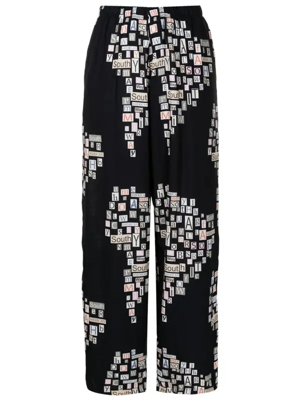 AMIR SLAMA Text-print Trousers