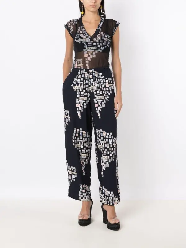 AMIR SLAMA Text-print Trousers