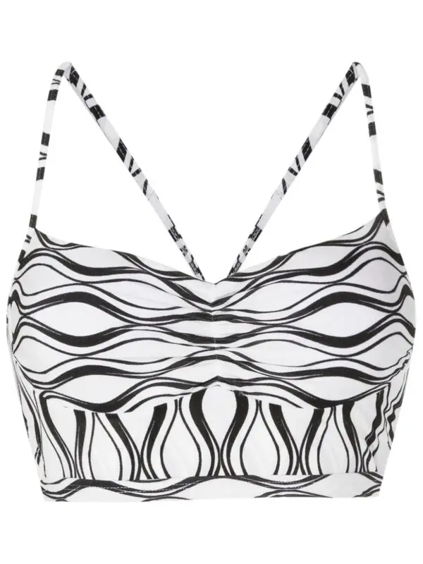 AMIR SLAMA GYM Wave-print Crop Top
